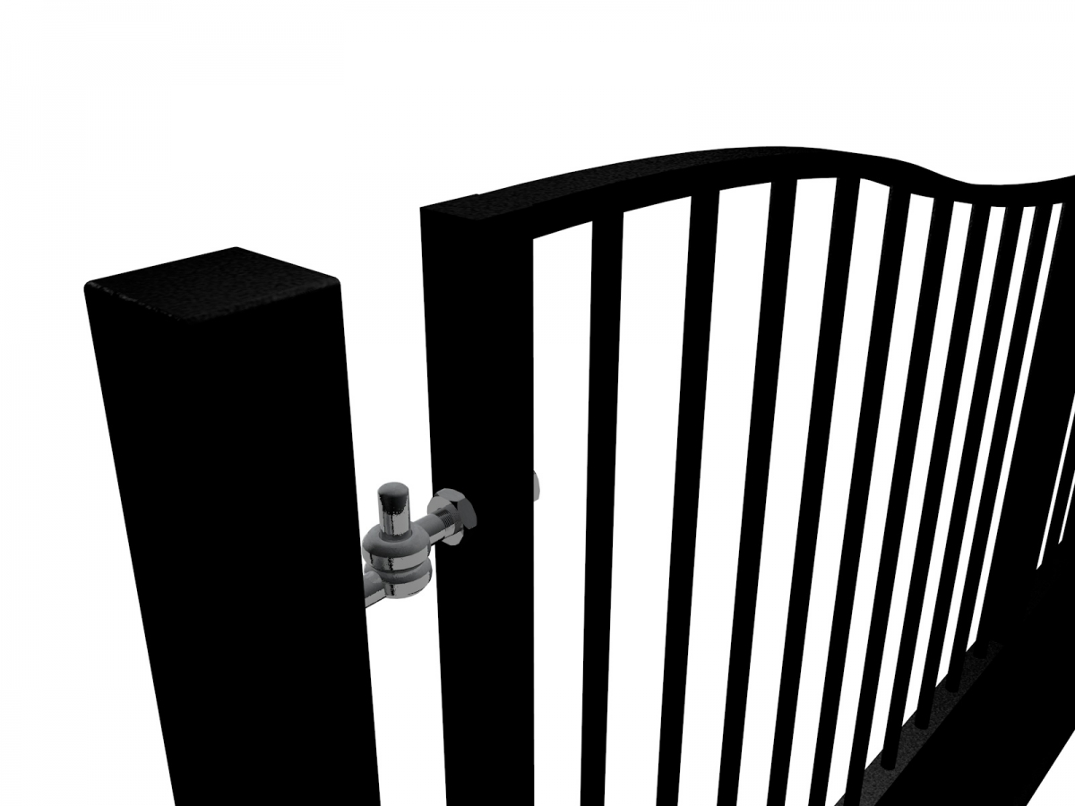 Bow Top Swinging Metal Gate With Dog Bars | ELEX GATES