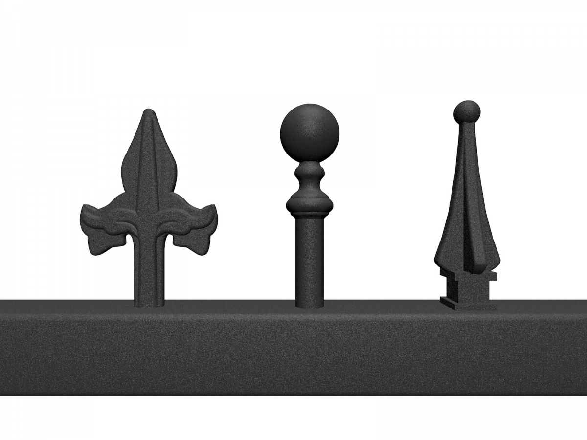 Arch Top Swinging Metal Gate With Dog Bars & Top Finials | ELEX GATES