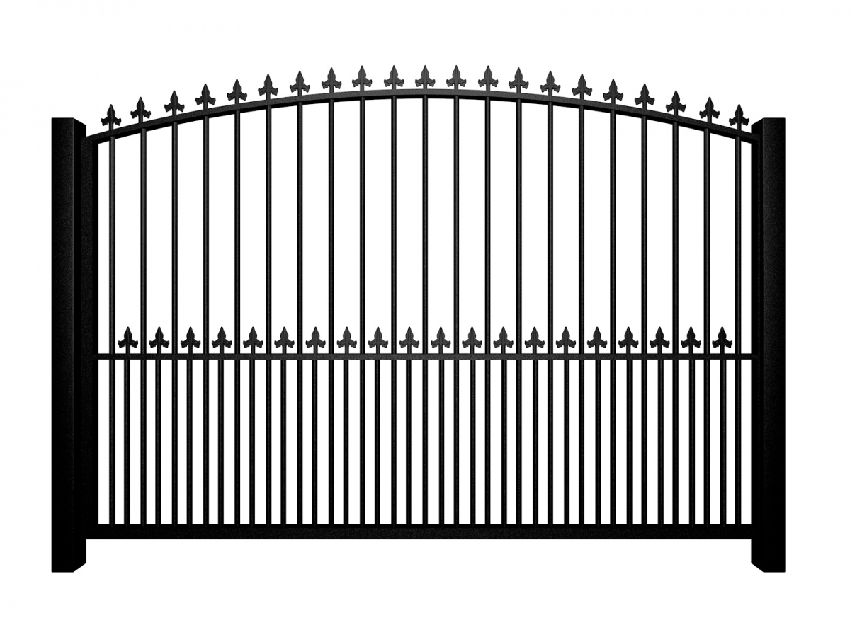 Arch Top Sliding Metal Gate With Dog Bars & Finials | ELEX GATES