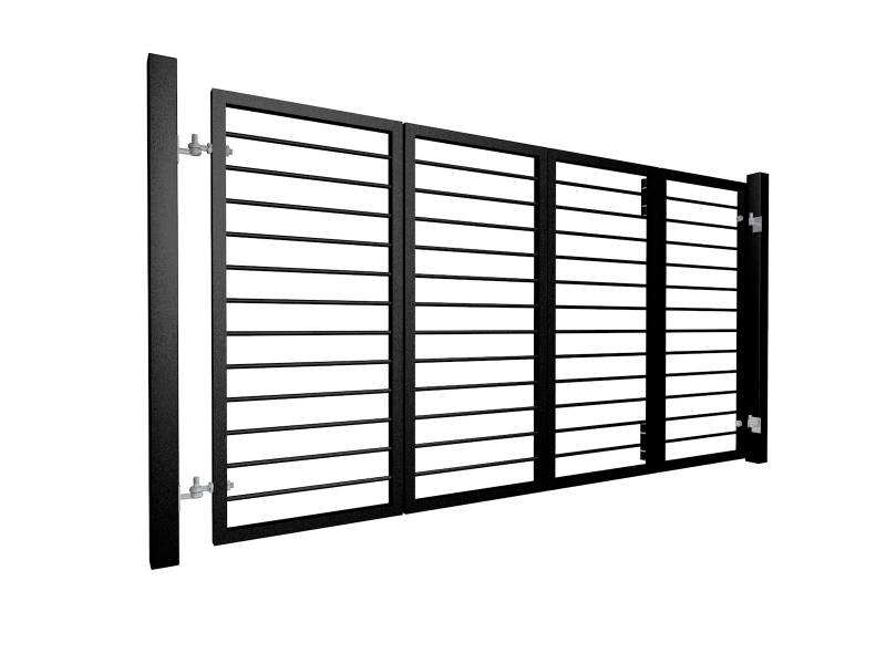 Metal Horizontal Round Bar Bi-Fold Gate | ELEX GATES