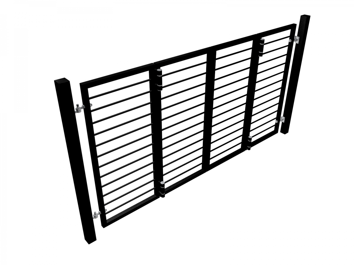 Metal Horizontal Round Bar Bi-Fold Gate | ELEX GATES