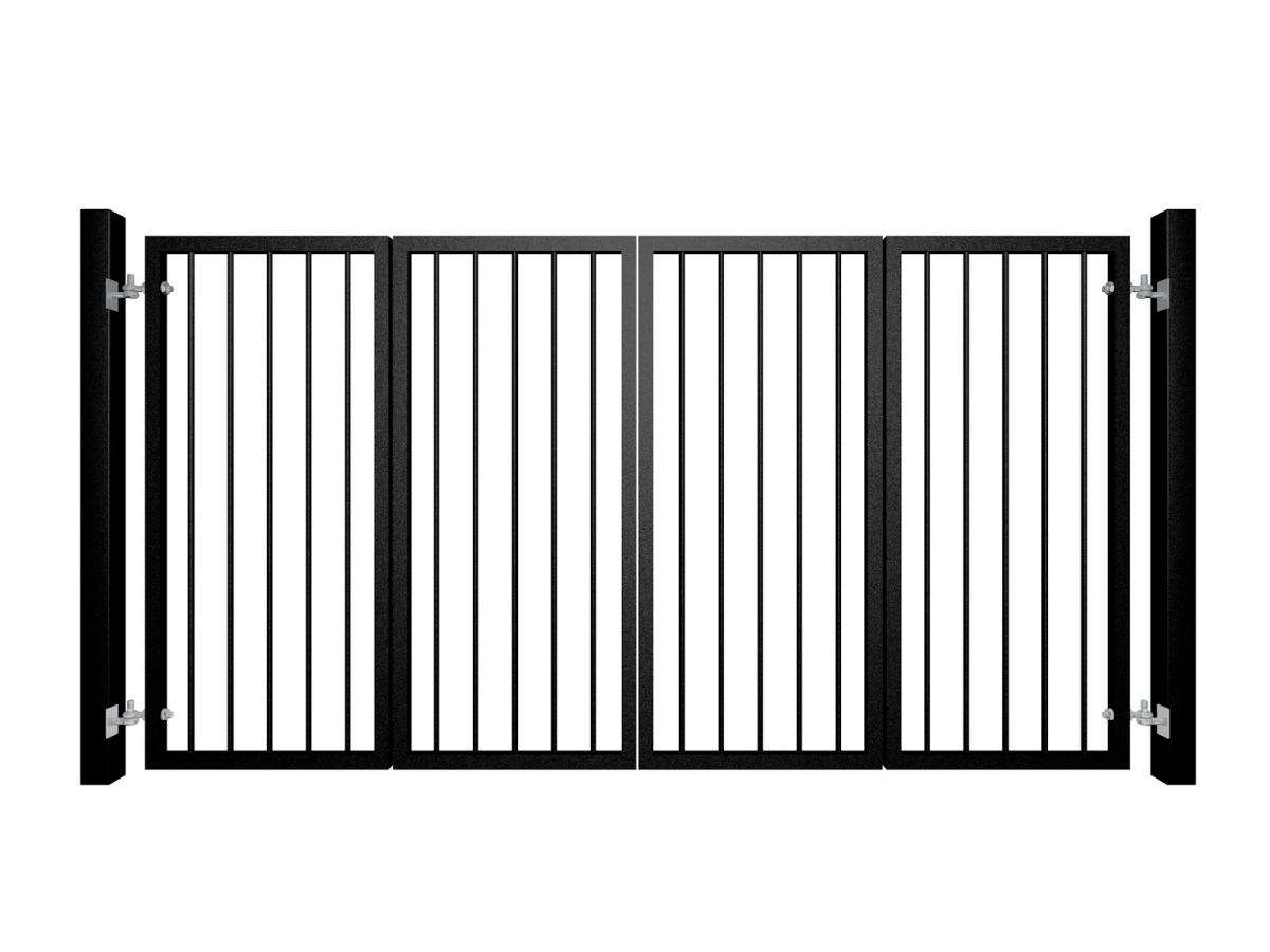 Metal Vertical Round Bar Bi-Fold Gate | ELEX GATE