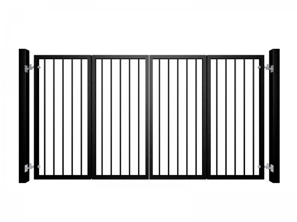 Metal Vertical Round Bar Bi-Fold Gate | ELEX GATE