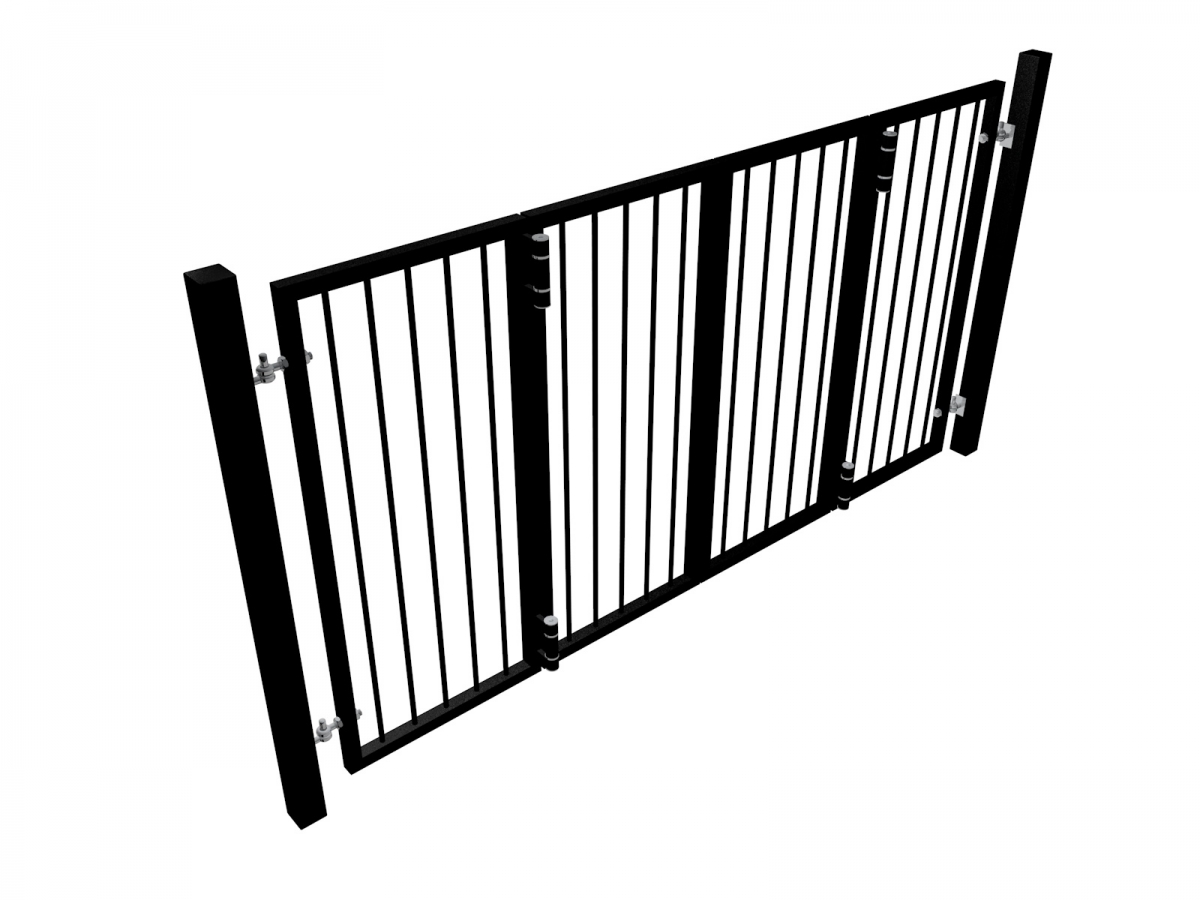 Metal Vertical Round Bar Bi-Fold Gate | ELEX GATE