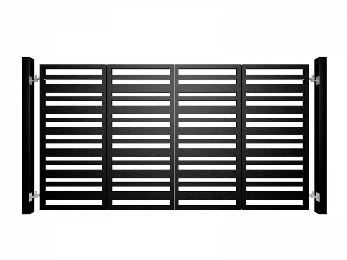 Metal Horizontal Alternating Width Bi-Fold Gate | ELEX GATES