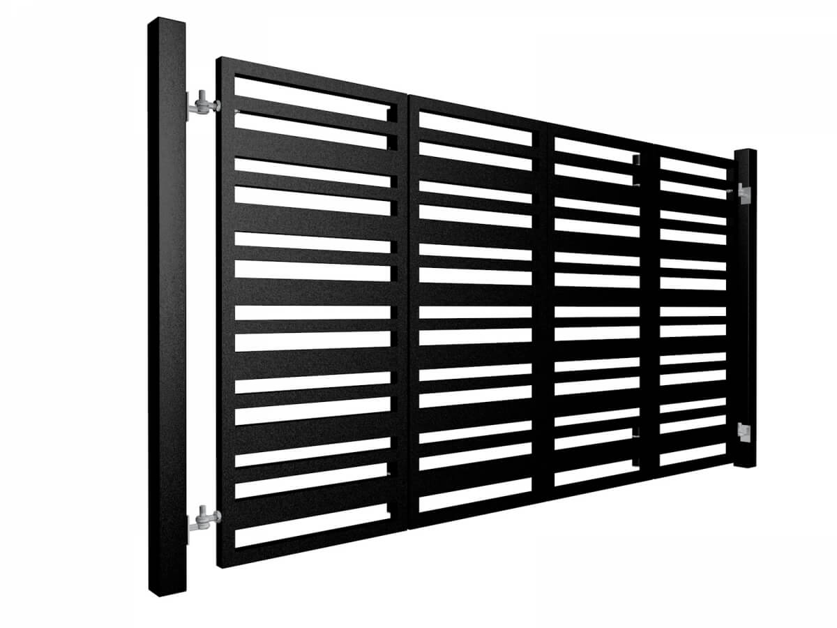 Metal Horizontal Alternating Width Bi-Fold Gate | ELEX GATES