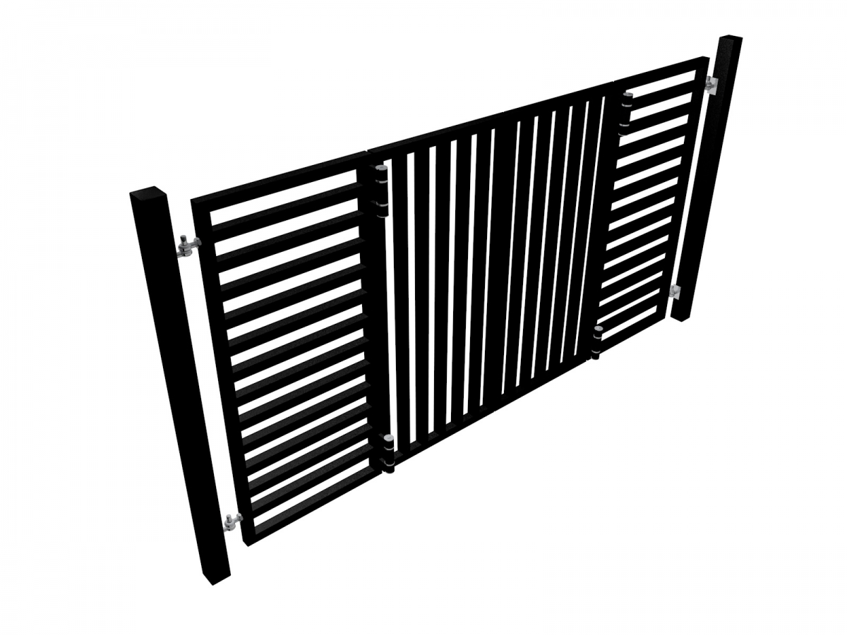 Metal Horizontal & Vertical Square Section Bi-Fold Gate | ELEX GATES