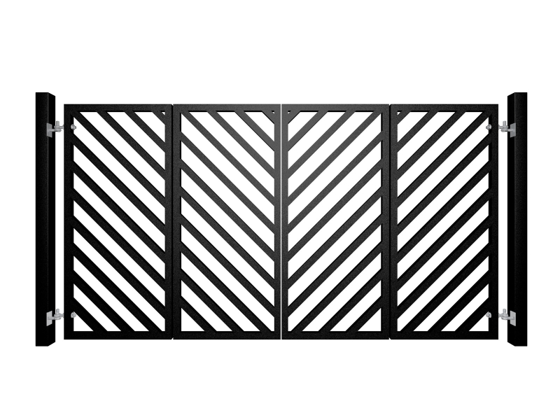 Metal Diagonal Square Section Bi-Fold Gate | ELEX GATES