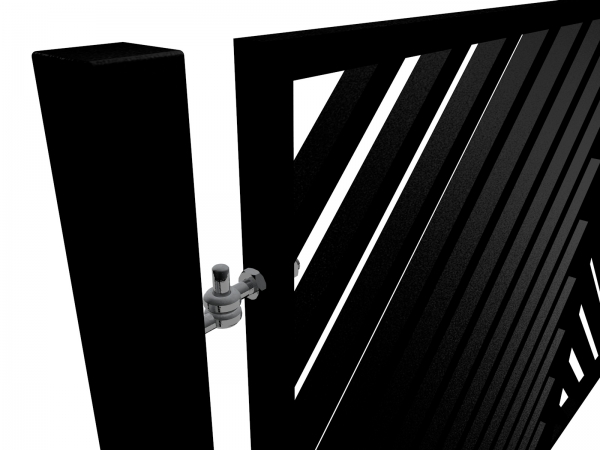 Contemporary, Diagonal Box Section Metal Swinging Gate | ELEX GATES