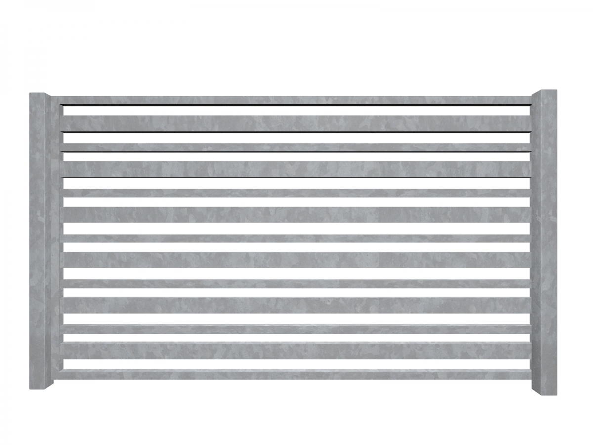 Commercial Box Section Alternating Width Horizontal Bar Gate | ELEX GATES