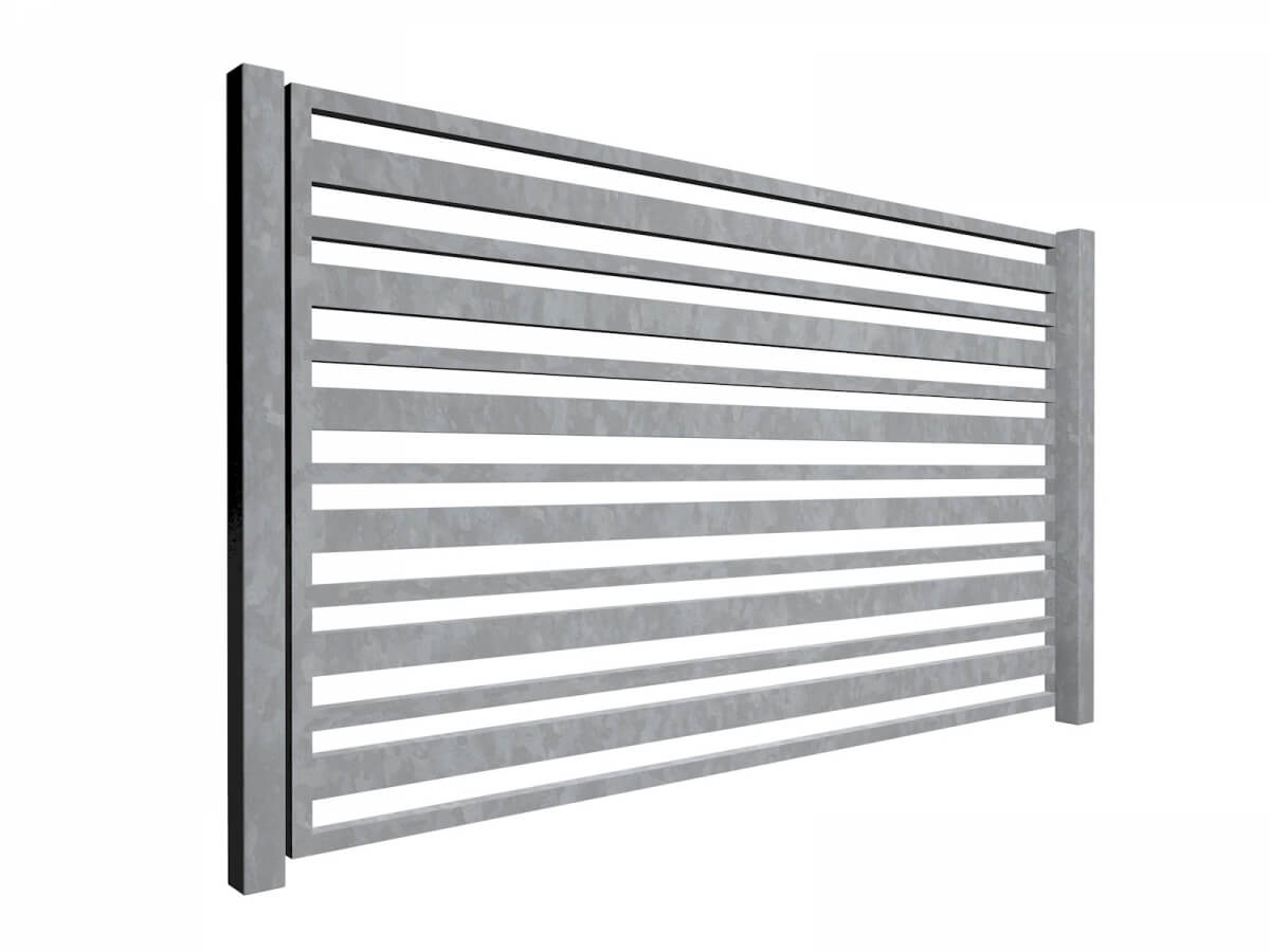 Commercial Box Section Alternating Width Horizontal Bar Gate | ELEX GATES