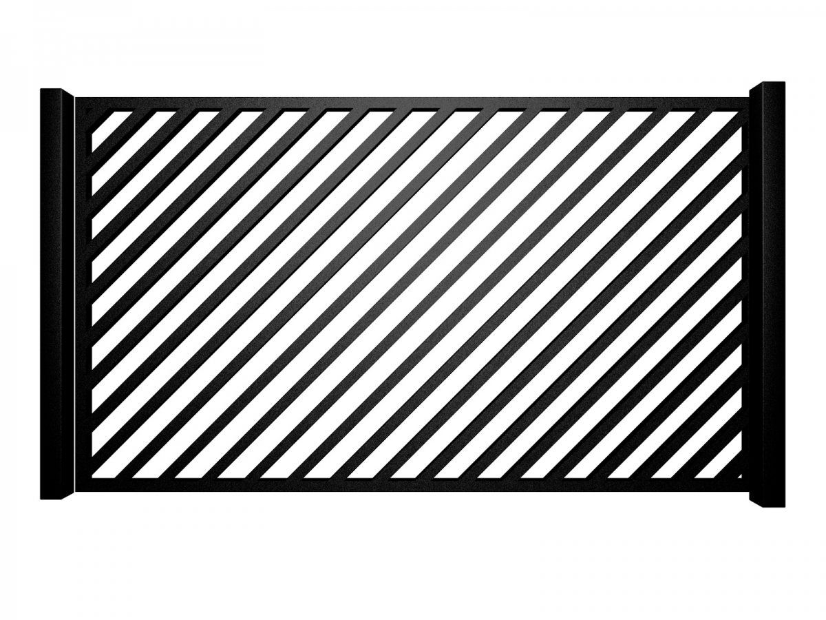 Contemporary, Diagonal Box Section Metal Sliding Gate | ELEX GATES