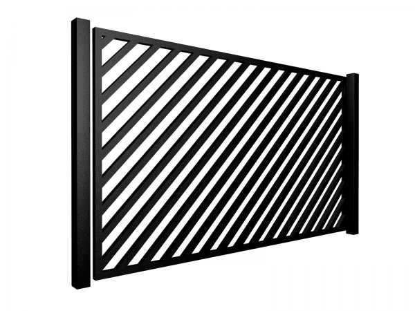 Contemporary, Diagonal Box Section Metal Sliding Gate | ELEX GATES