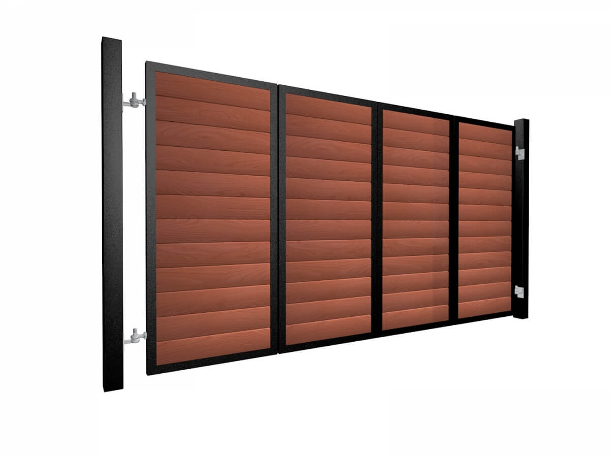 Metal Framed Bi-Fold Gate With Horizontal Fill | ELEX GATES