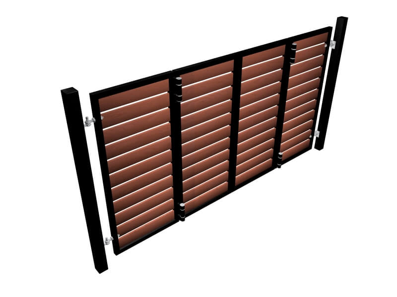 Metal Framed Bi-Fold Gate With Gapped Horizontal Fill | ELEX GATES