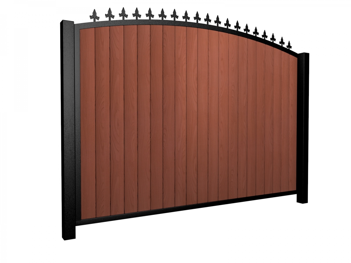 Arch Top Sliding Metal Framed Gate With Finials | ELEX GATES