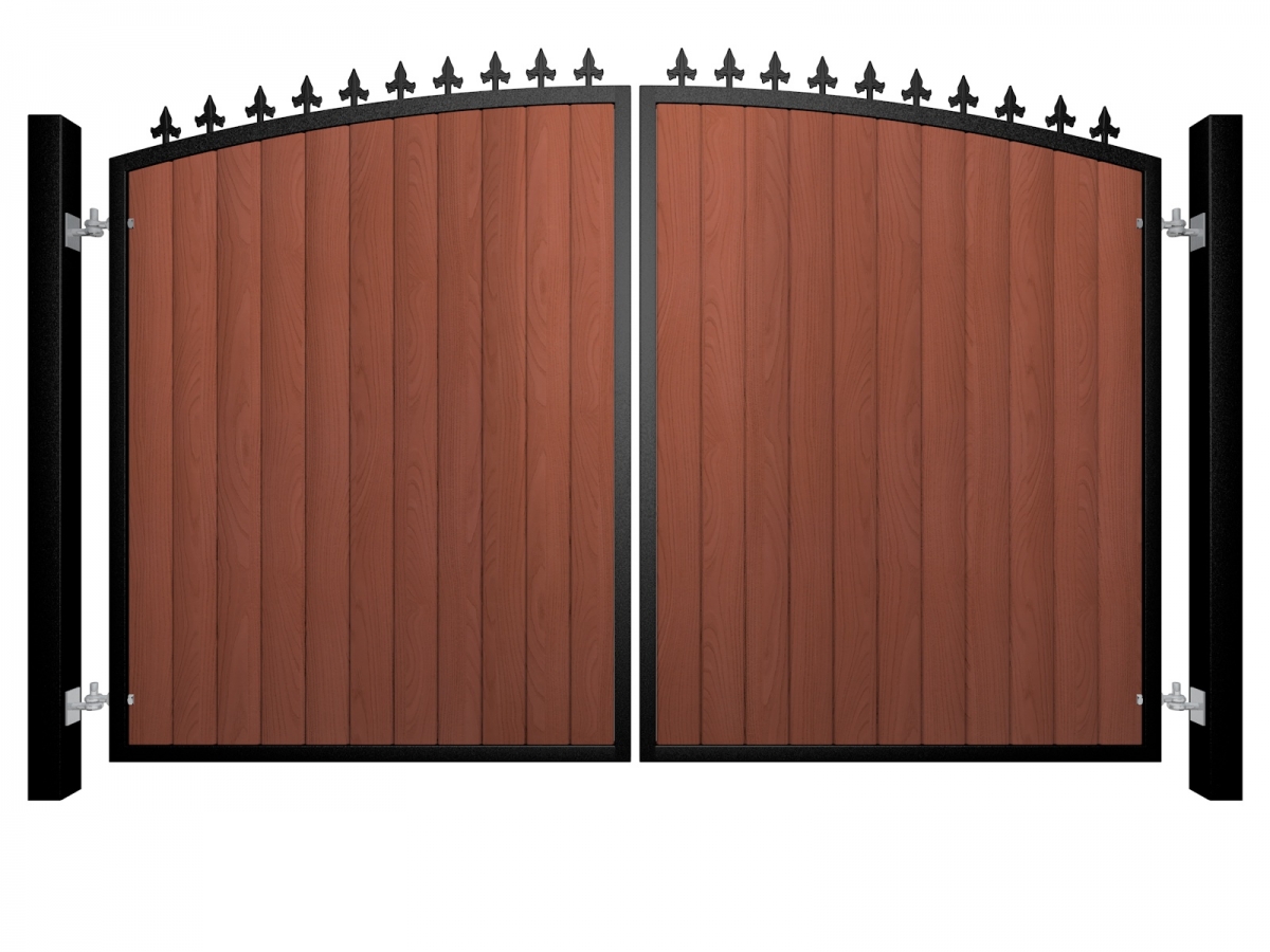 Arch Top Swinging Metal Framed Gate With Finials | ELEX GATES