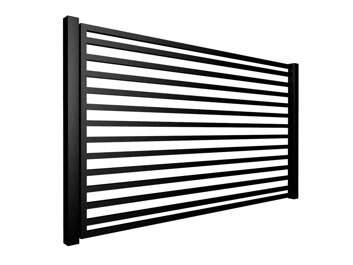 Contemporary Horizontal Box Section Metal Sliding Gate | ELEX GATES