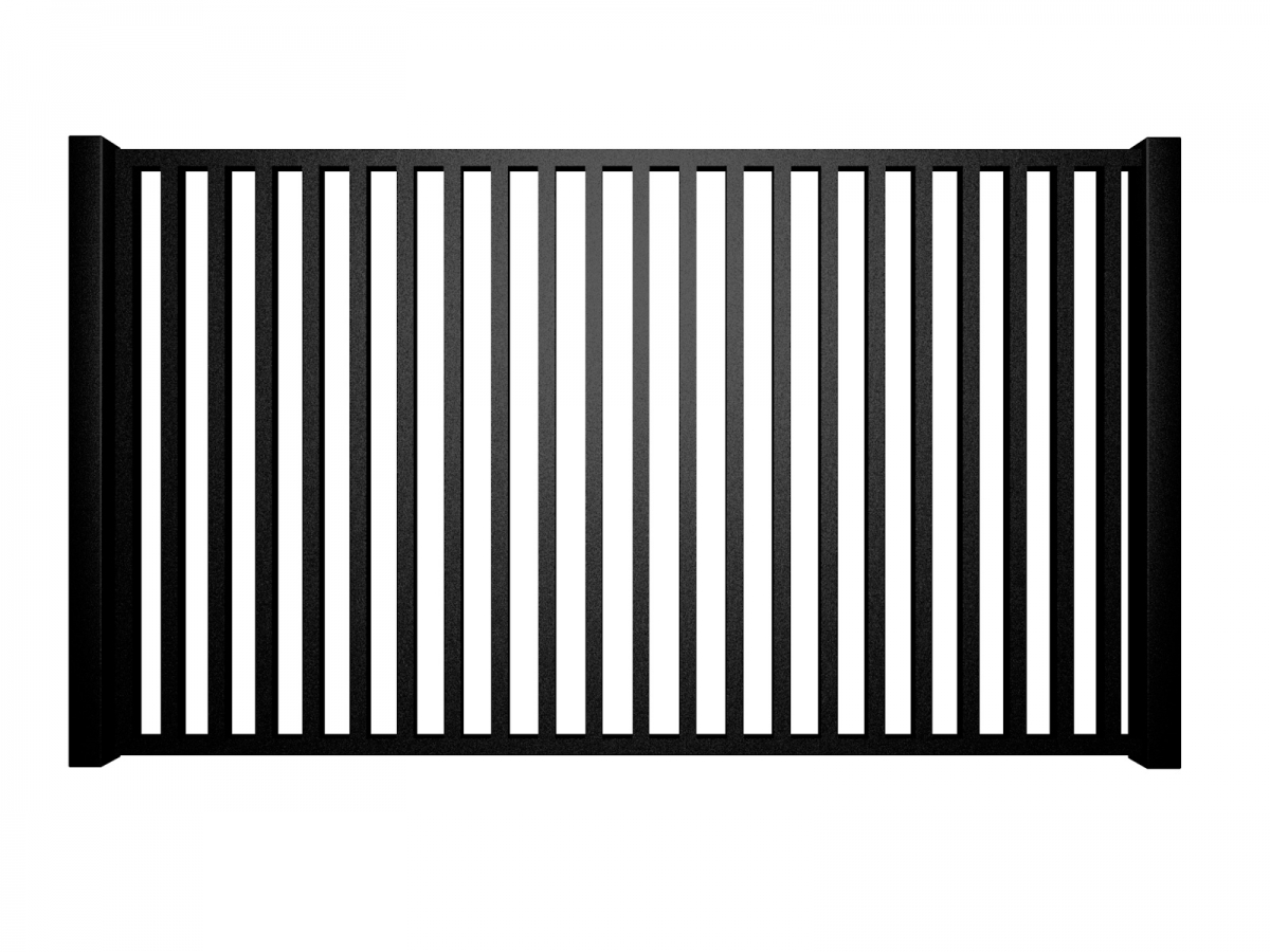 Contemporary Vertical Box Section Metal Sliding Gate | ELEX GATES