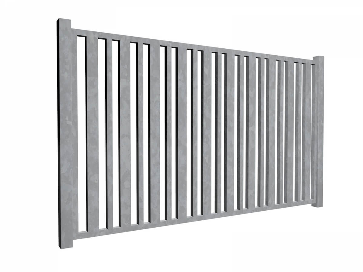 Commercial Box Section Alternating Width Vertical Bar Gate | ELEX GATES