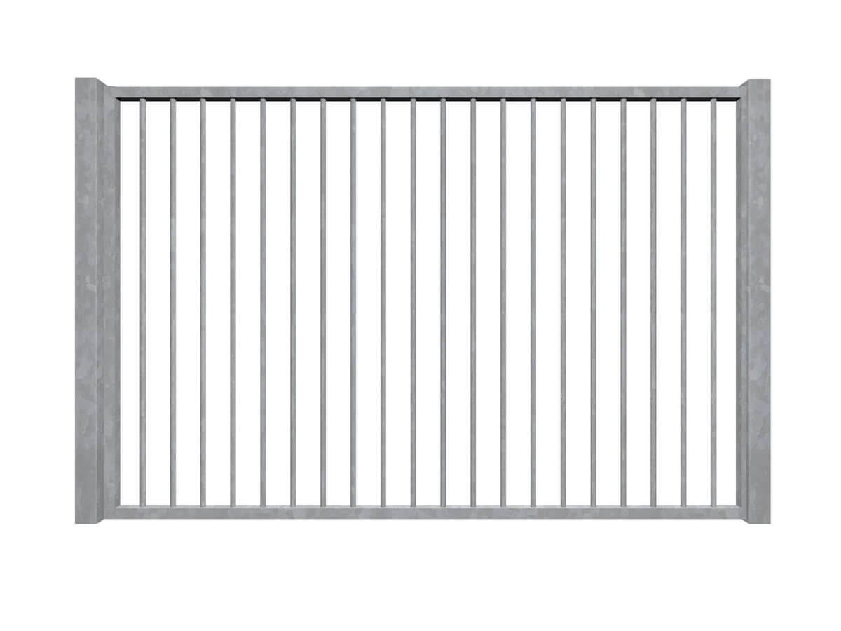 Commercial Vertical Round Bar Metal Gate | ELEX GATES