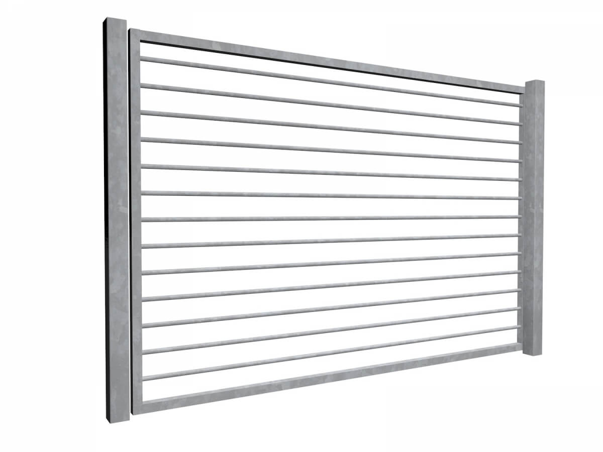 Commercial Horizontal Round Bar Metal Gate | ELEX GATES