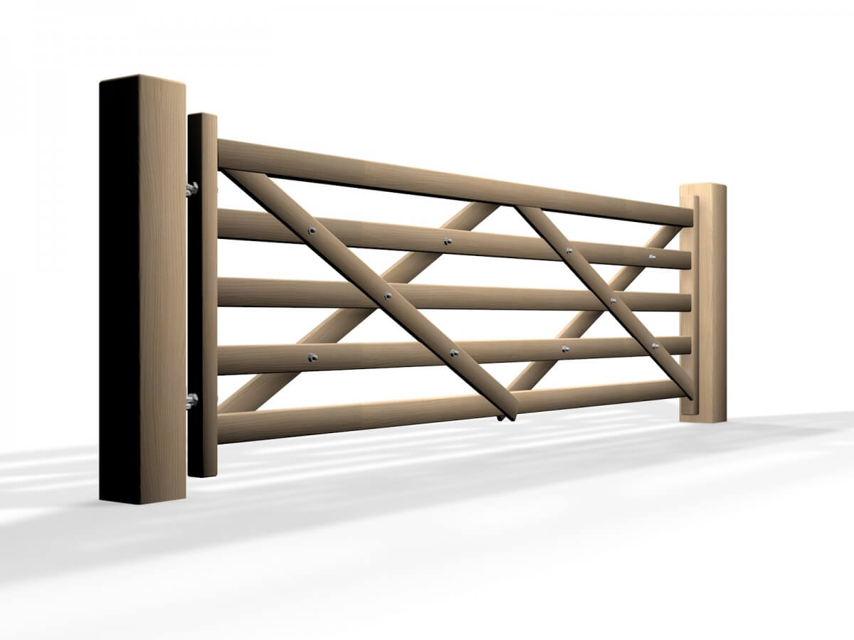 Country Style Swinging Five Bar Wooden Gate | ELEX GATES