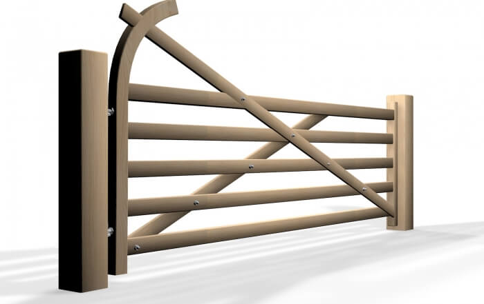 Country Style Swinging Five Bar Wooden Gate | ELEX GATES
