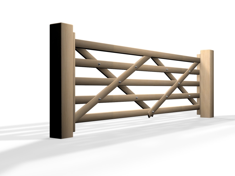 Country Style Sliding Five Bar Wooden Gate | ELEX GATES