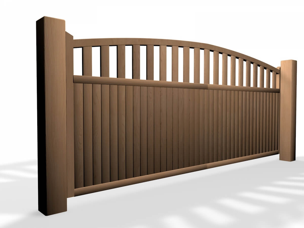 Arch, Open Top Sliding Wooden Gate - Manual & Automated | ELEX GATES
