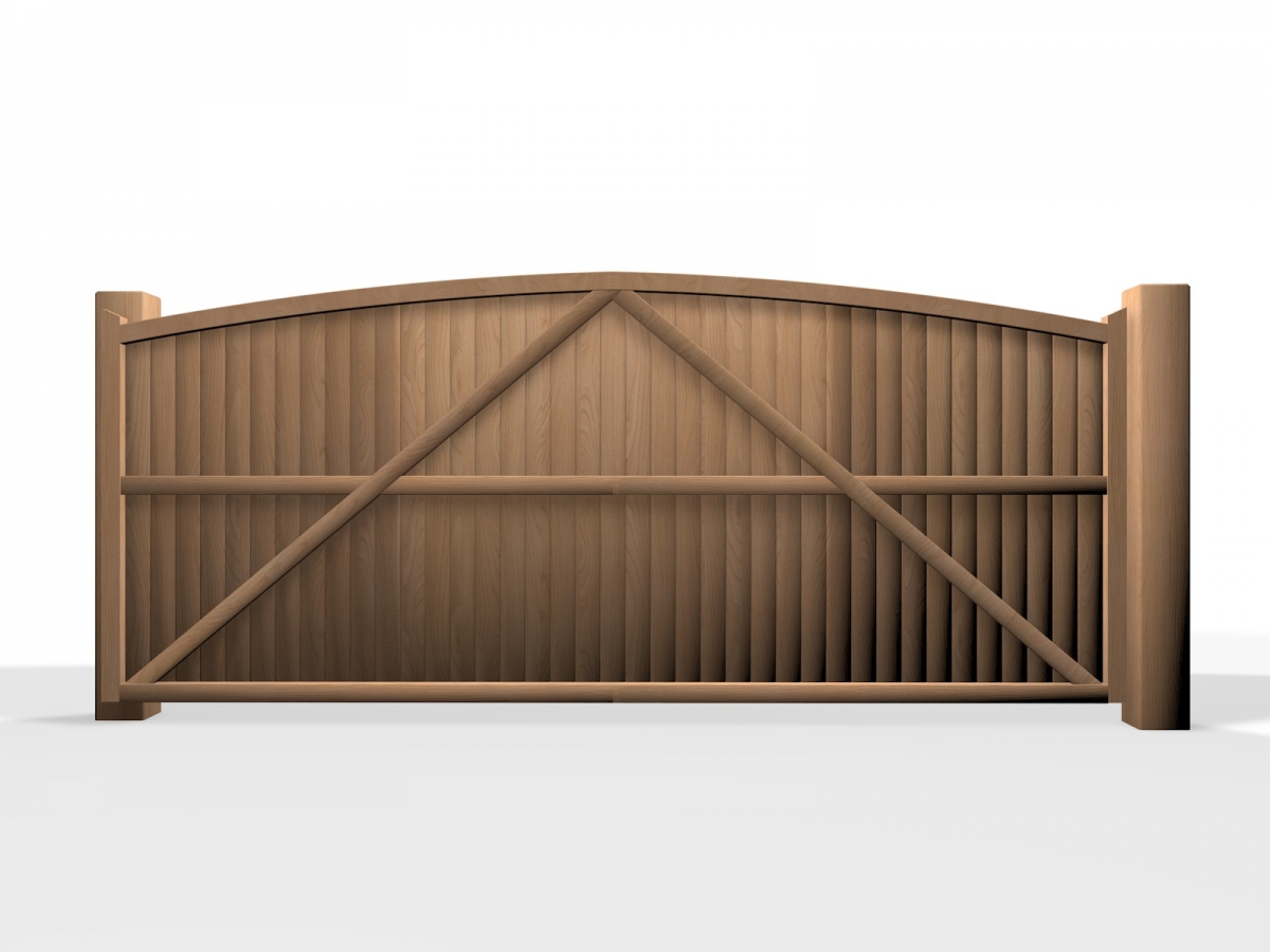 Arch Top Sliding Wooden Gate - Manual & Automated | ELEX GATES