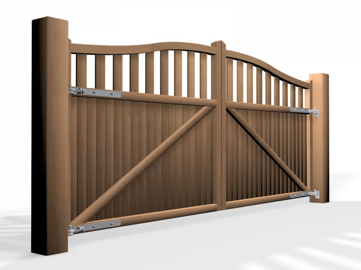 Bell Open Top Swinging Wooden Gate | ELEX GATES
