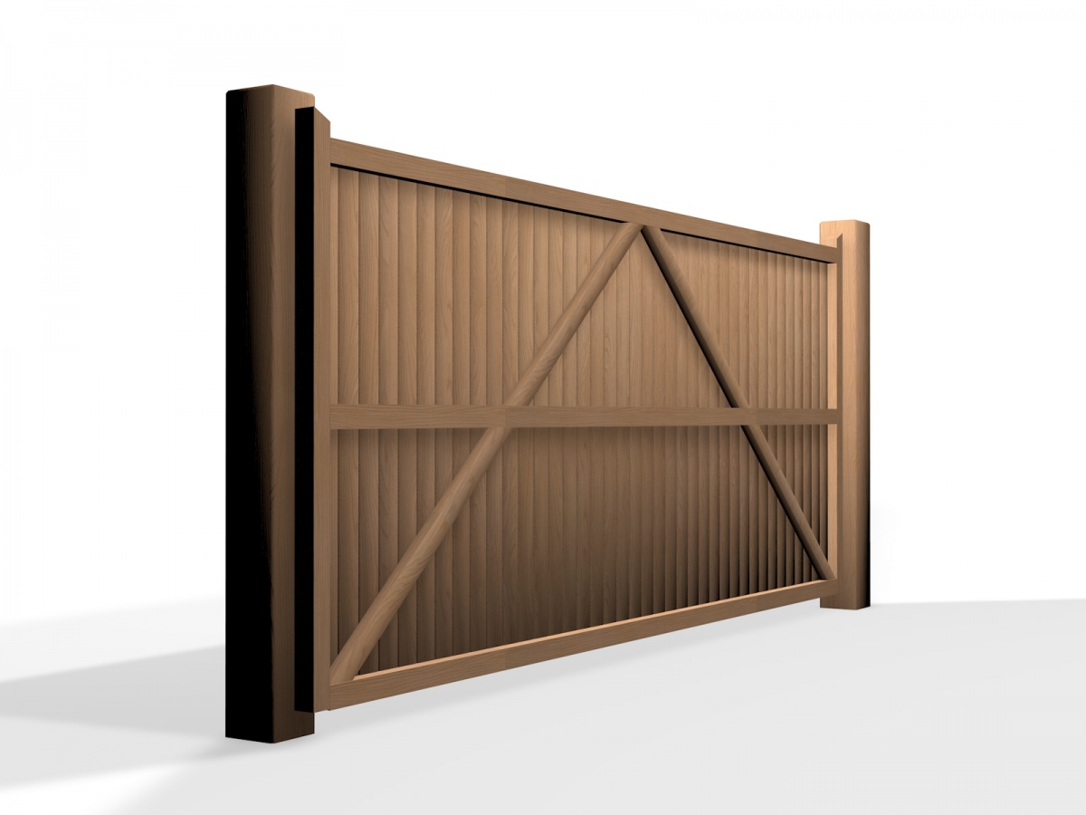 Straight Top Sliding Wooden Gate - Manual & Automated Gates | ELEX GATES