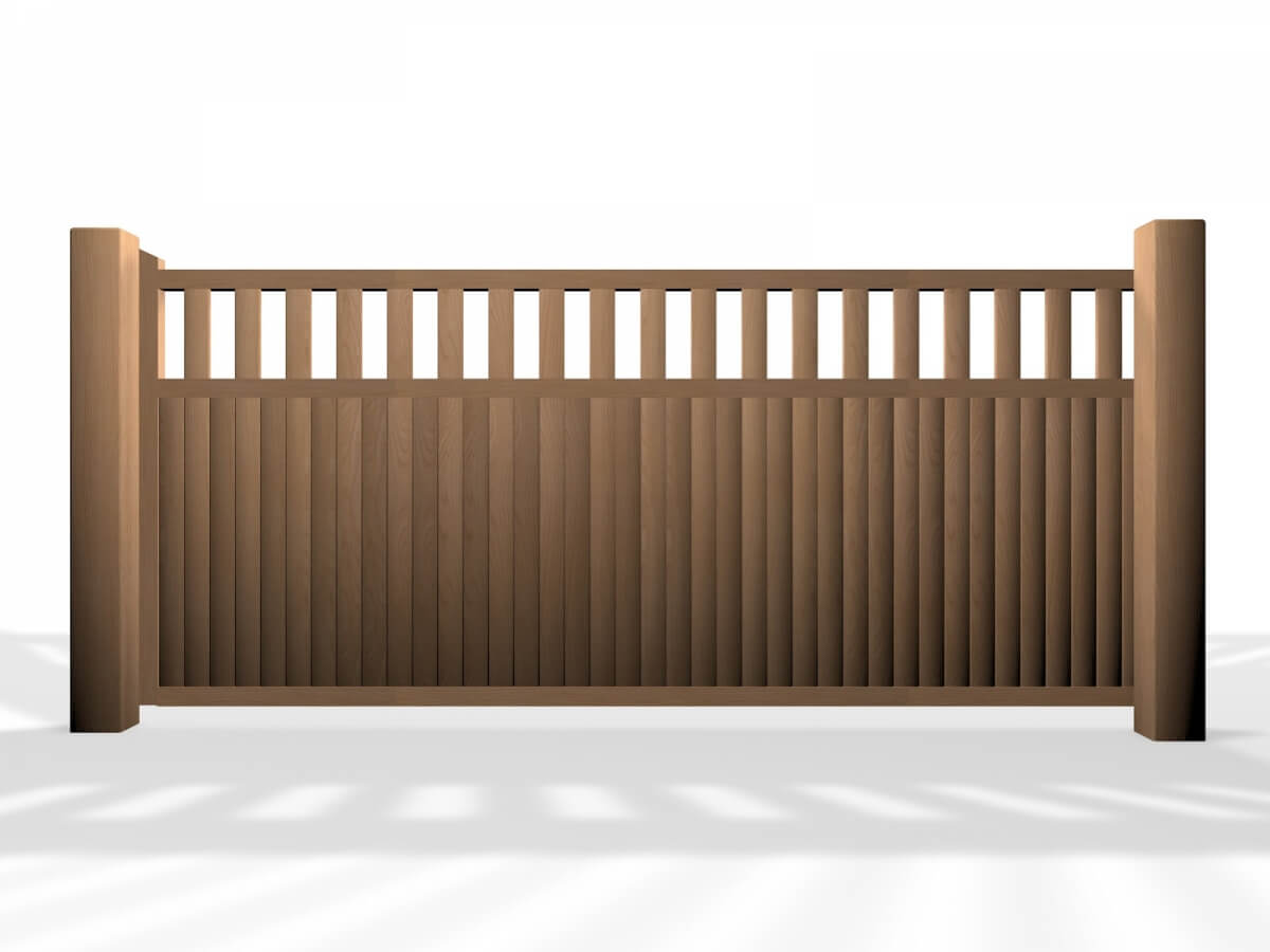 Straight Open Top Sliding Wooden Gate, Manual & Automated | ELEX GATES