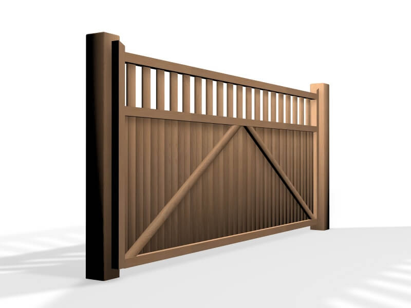 Straight Open Top Sliding Wooden Gate, Manual & Automated | ELEX GATES